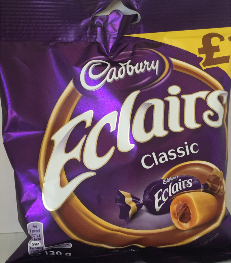 Cadbury Chocolate Eclairs Bag 130g x 12 - The British Aisles Ltd.