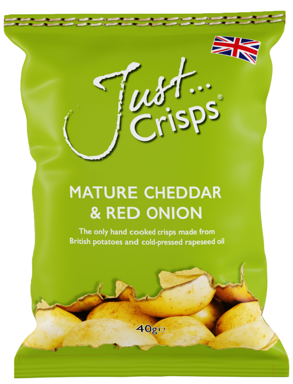 Just Crisps Mature Cheddar & Red Onion 40g x 24 - britishaisles