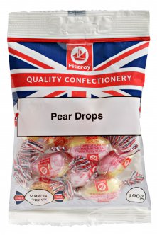 Fitzroy Pear Drops Sweets 100g x 12 - The British Aisles Ltd.